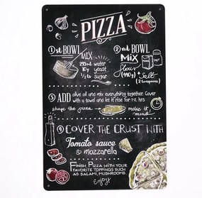 Kovová cedule Pizza recipe