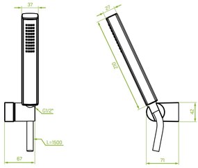 Laveo Pola, bodová ruční sprchová souprava, 1 funkce, růžové zlato, LAV-NAP_80AD