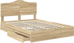 Postel s úložným prostorem se zásuvkou Sonoma dub 140 x 190 cm 3413508
