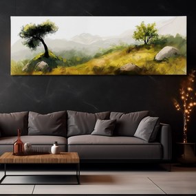 Obraz na plátně - Na kopci u malého stromku FeelHappy.cz Velikost obrazu: 60 x 20 cm