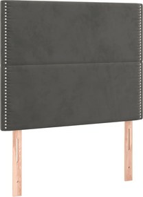 Box spring postel s matrací a LED tmavě šedá 100x200 cm samet 3136048