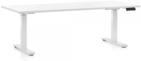 Výškově nastavitelný stůl OfficeTech C 180 x 80 cm, bílá podnož