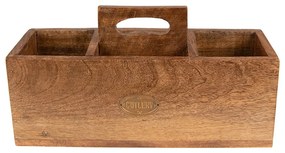 Dřevěný příborník s držadlem a nápisem Cutlery - 30*10*14 cm