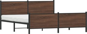 Kovový rám postele bez matrace hnědý dub 200 x 200 cm 3301376