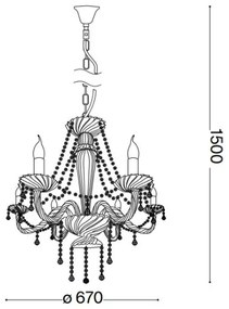Ideal Lux - Křišťálový lustr na řetězu AMADEUS 6xE14/40W/230V pr. 67 cm čirá