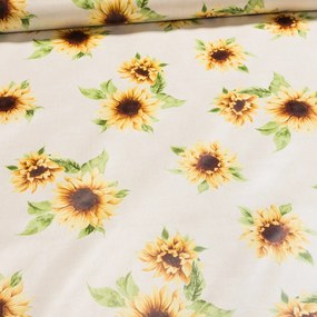 Bonita ubrus PVC s textilním podkladem 5Q1/01, žluté slunečnice na pytlovině, š.140cm (metráž)
