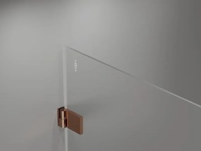 Mexen Lunar-B, pravostranný výklopný sprchový kout 90 x 80 cm, 8mm čiré sklo, profil měděná matná, 832-090-080-65-00-P