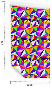 Tapeta Na Zeď Barevné Geometrické Vzory Vliesová tapeta 53x1000