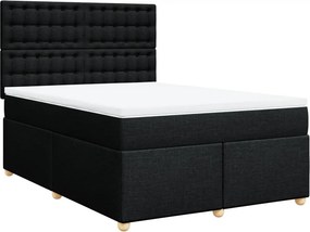 Box spring postel s matrací černá 140x200 cm textil 3293619