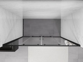 Mexen Exo dvojité posuvné sprchové dveře 200 cm, transparentní, černé - 8152-200-000-70-00