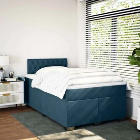 Box spring postel s matrací tmavě modrá 120 x 200 cm samet 3286292