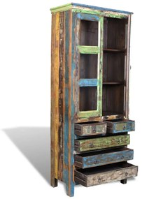 vidaXL Knihovna s 5 zásuvkami a 2 dvířky barevná recyklované dřevo