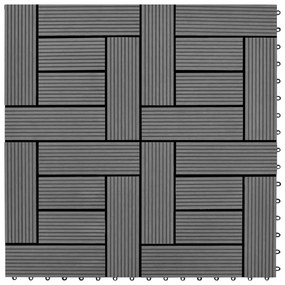 22 ks terasové dlaždice 30 x 30 cm 2 m² WPC šedé,  277799