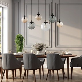 TK Lighting Černý závěsný lustr Esme pro žárovku 6x E27 TK4797