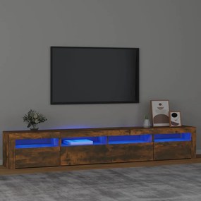TV skříňka s LED osvětlením kouřový dub 240x35x40 cm 3152727