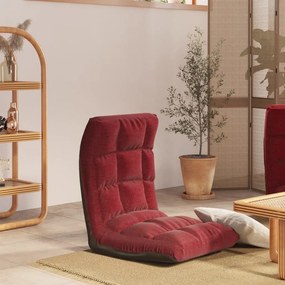 Skládací lenoška na podlahu vínová textil 336592