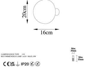 Nástěnné svítidlo v bronzové barvě ø 20 cm Fungal – Opviq lights