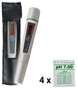 Water-i.d. Digitální tester pro měření pH + kalibrační roztok (4 ks)