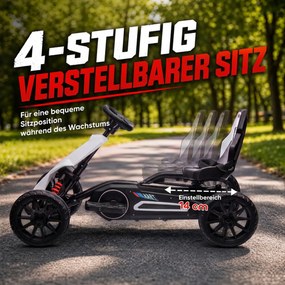 HOMCOM Dětský elektrický go-kart 12V 3-5 km/h Drift kart s 2 rychlostními režimy, bezpečnostním pásem, volantem, dětský go-kart pro děti ve věku 3-8 …