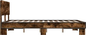 Rám postele kouřový dub 140 x 200 cm kompozitní dřevo a kov 3280194