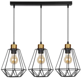 Černo-zlatý závěsný lustr Primo pro žárovku 3x E27 - Candellux