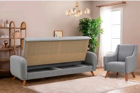 Hanah Home Set křesla a pohovky HERA šedý 237 cm