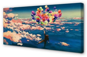 Obrazy na plátně Oblohy zataženo balóny 125x50 cm