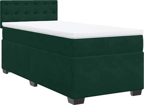 Box spring postel s matrací tmavě zelená 100x200 cm samet 3288549