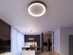 LED2 1271653D Bella Slim 48, kruhové stropní svítidlo 38W LED 3000K/4000K stmívatelné DALI, černá, prům. 48cm