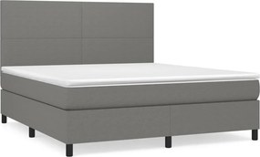 Box spring postel s matrací tmavě šedá 180x200 cm textil 3141634