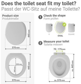 Záchodové prkénko s automatickým zavíráním 37 x 44,5 cm Ostuni – Wenko