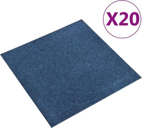 vidaXL Kobercové podlahové dlaždice 20 ks 5 m² 50 x 50 cm [147309] Barva: Tmavě moddrá