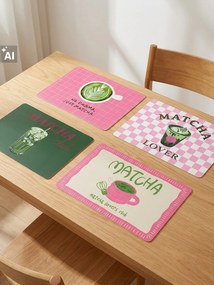 Sinsay - Prostírání s motivem matcha 4 ks v balení - zelená