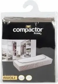 Compactor Rivoli Nízký textilní úložný box hnědá s bílými puntíky / 10