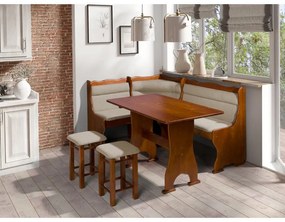Kuchyňský kout + stůl se židlemi Porfiry, Potah: Artemis 2, Barva dřeva: hnědé