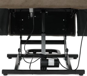 Relaxační křeslo AGAN s elektrickým polohováním — 2 motory, látka, hnědá