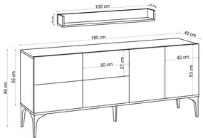 Skříňka s poličkou Lucky White and Black
