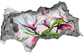 Wallmuralia Nálepka 3D díra na zeď Květy magnolie 95x73 cm