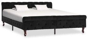 Rám postele černý samet 160 x 200 cm
