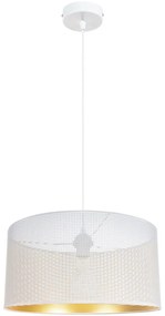 HEXE Lustr na lanku ALDO 1xE27/60W/230V pr. 40 cm bílá HX0007