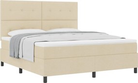 Postel s boxspringem s čelo Krémová 180 x 200 cm textil 3339411