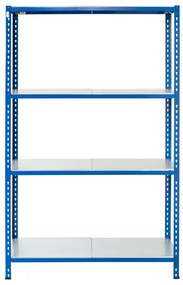 Bezšroubové kovové regál 250x120x30cm L profil, 4 police