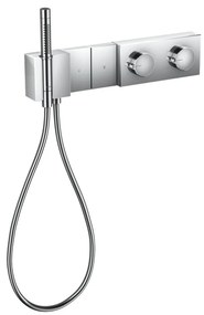 Axor Edge - Modul termostatu Select 470/100 s podomítkovou instalací, pro 2 spotřebiče - diamantový brus, chrom 46701000