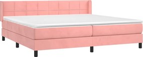 Box spring postel s matrací růžová 200x200 cm samet 3130984