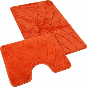 Kvalitex Koupelnová a WC předložka dráhy oranžové SADA 60 x 100 cm + 60 x 50 cm