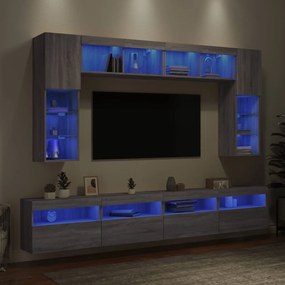 vidaXL 8dílná obývací stěna s LED osvětlením [3216769] Barva: dub sonoma