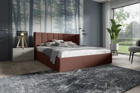 Eka Čalouněná postel EVEREST - Kronos 120x200 cm Barva látky: Tmavě modrá (Kronos 09), Úložný prostor: S kovovým rámem úložného prostoru