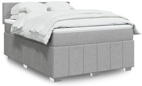 Box spring postel s matrací světle šedá 160 x 200 cm textil 3289412