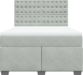 Box spring postel s matrací světle šedá 160x200 cm samet 3290966