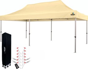 BRIMO Nůžkový párty stan EXCLUSIVE ALU 3x6 m bez stěn béžový
